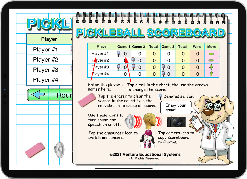 Pickleball Shootout Scoreboard